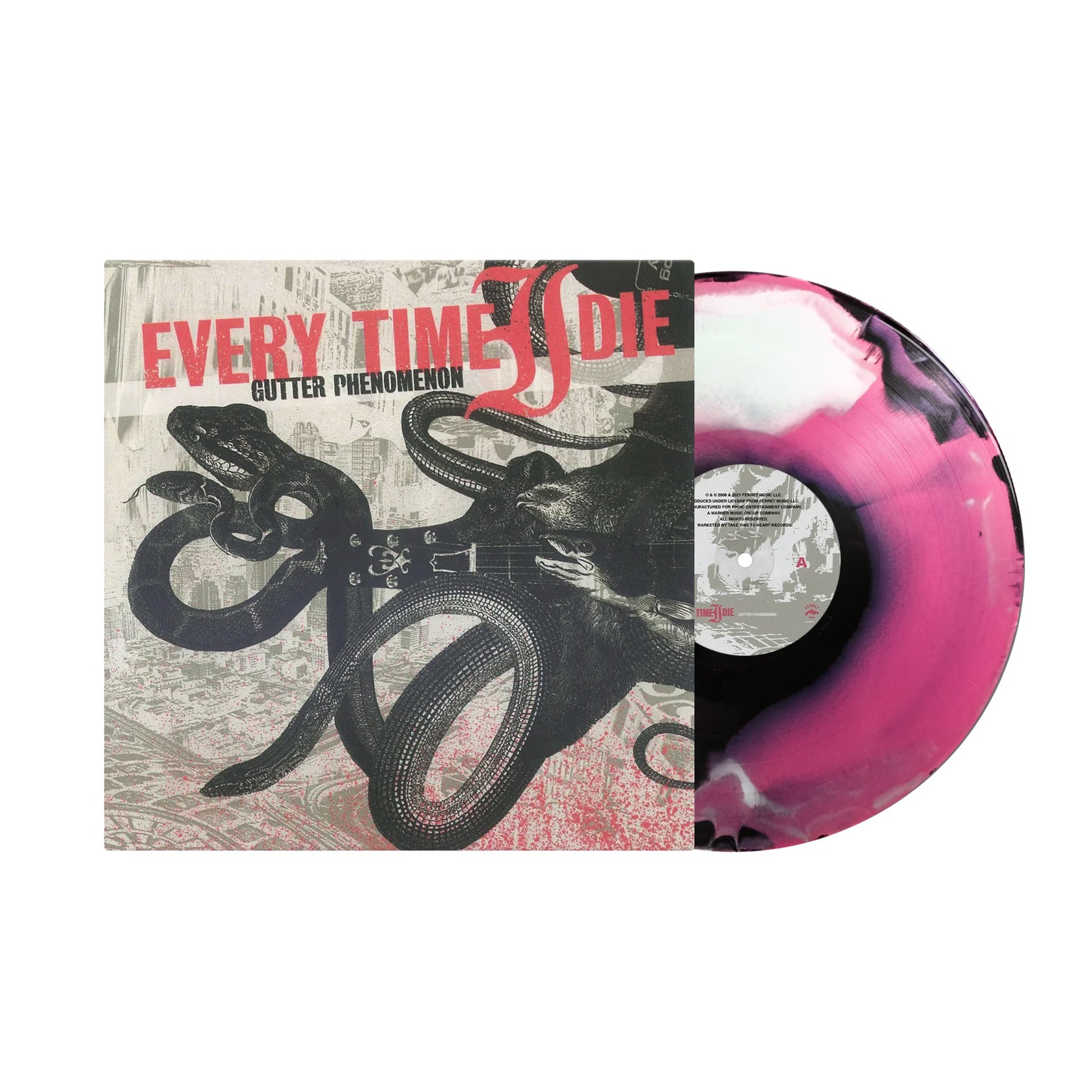EVERY TIME I DIE 'GUTTER PHENOMENON' LP (Hot Pink & White & Black Viny